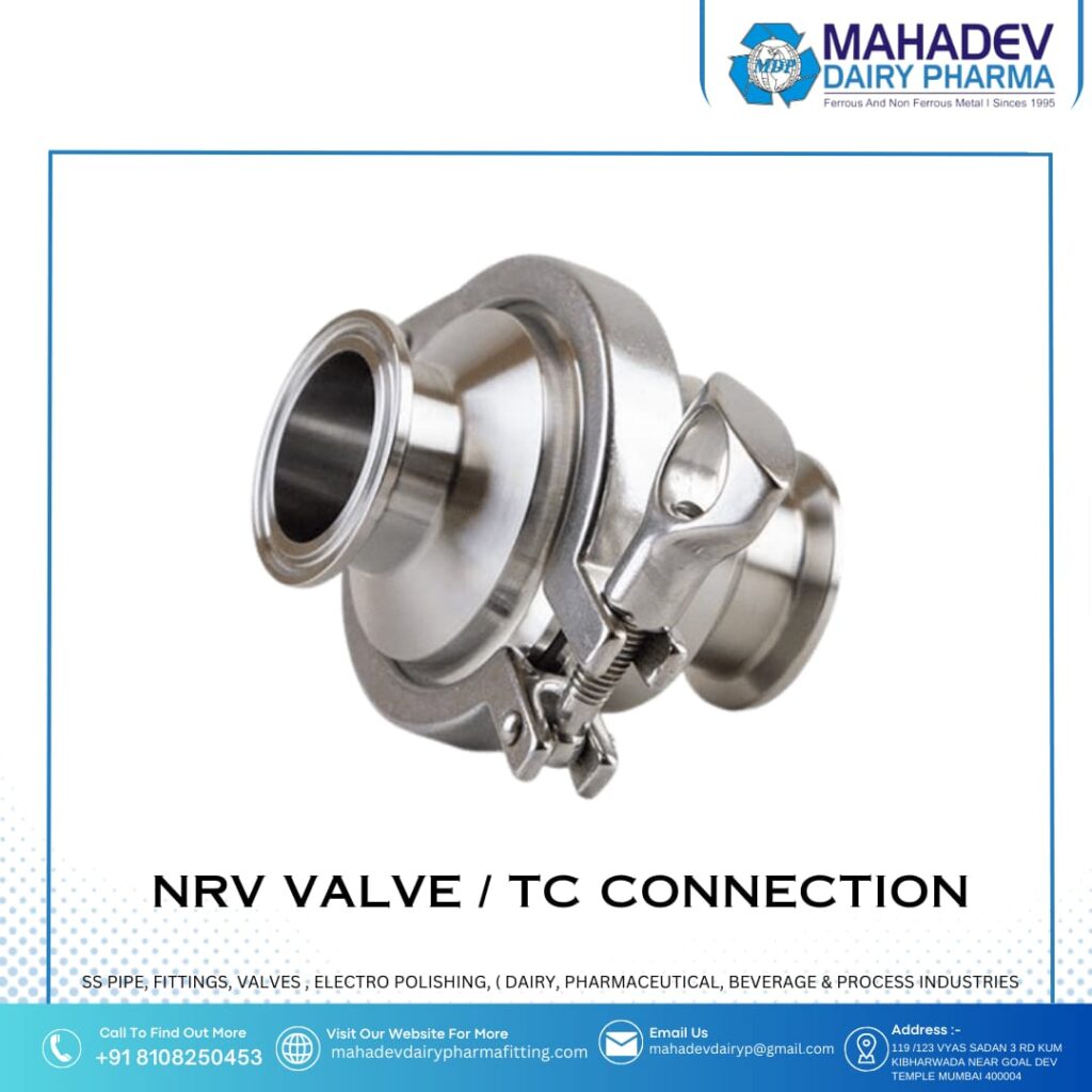 Stainless Steel Non Return Valve / NRV VALVE IN INDIA - Mahadev Dairy Pharma fitting